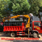factory sale Folding Arm Automatic Truck-mounted Crane with Grab, wood grab mounted on cargo truck for sale