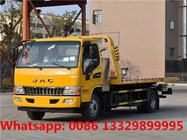 good price JAC brand diesel flatbed wrecker towing vehicle for sale, JAC  road rescue truck supplier in China