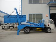 Dongfeng 4*2 4CBM swing arm skip loader garbage truck for sale, factory sale best price hook lift garbage truck