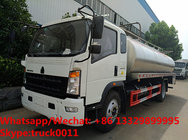 SINO TRUK HOWO 4*2 RHD milk tanker truck, 5m3 6000 liters 6m3 stainless steel liquid food transporting vehicle,