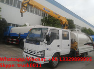 ISUZU brand fecal suction truck with mobile telescopic boom for sale，Factory sale best price ISUZU boom truck crane
