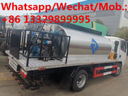Customized dongfeng 4*2 LHD 4cbm asphalt distributing vehicle for overseas client, 3tons bitumen spreading tanker truck